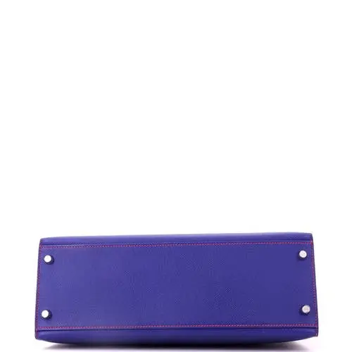 Hermès Kelly Handbag Bicolor Epsom With Brushed Palladium Hardware 32