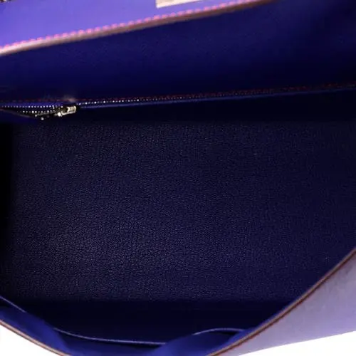 Hermès Kelly Handbag Bicolor Epsom With Brushed Palladium Hardware 32