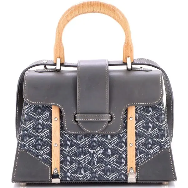 Goyard Structured Saigon Top Handle Bag Coated Canvas With Leather Mini