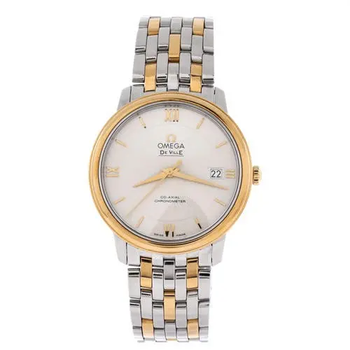 OMEGA De Ville Prestige Co-axial Chronometer Automatic Watch Stainless Steel And Yellow Gold 37 - Metallic Silver