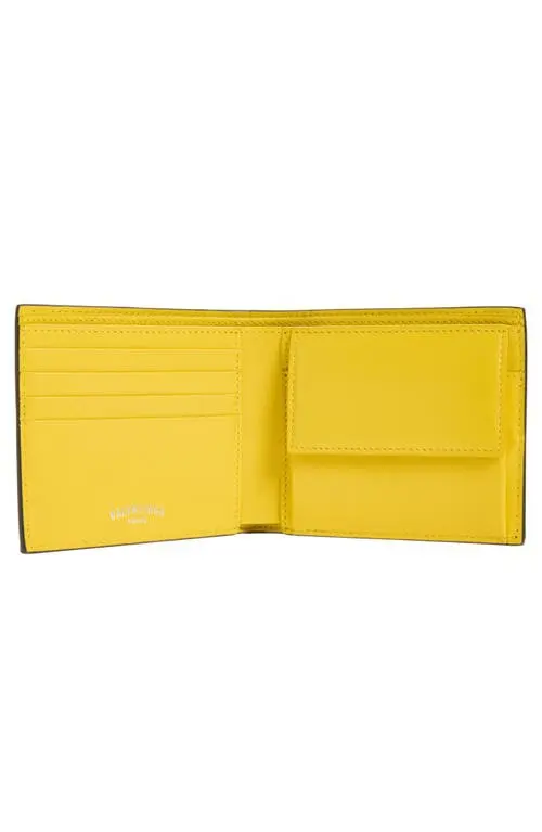 Balenciaga Snob Allover Logo Coated Canvas Bifold Wallet - Black