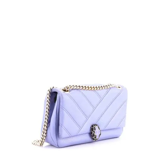 BVLGARI Serpenti Cabochon Shoulder Bag Diagonal Quilted Leather Small
