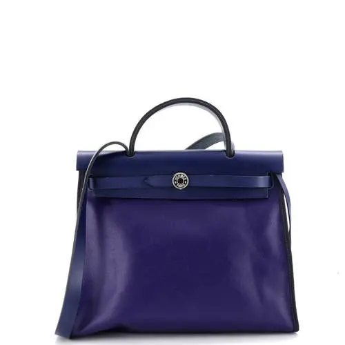 Hermès Herbag Zip Berline Vache Canvas And Leather 31
