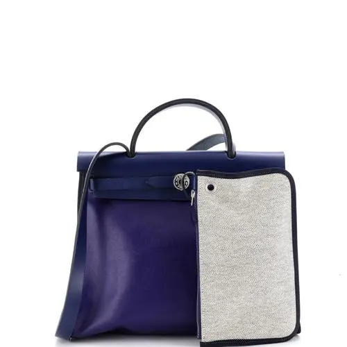 Hermès Herbag Zip Berline Vache Canvas And Leather 31