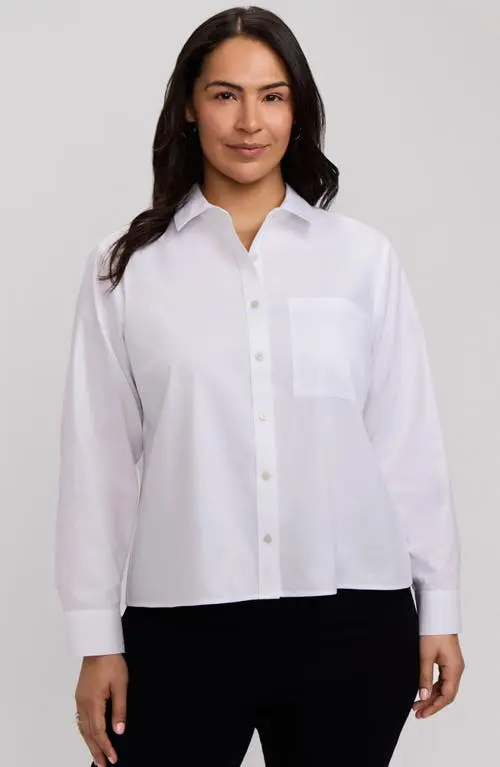 Foxcroft Jodie Cotton Button-up Shirt - White