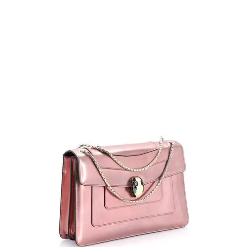 BVLGARI Serpenti Forever Shoulder Bag Metallic Leather Medium