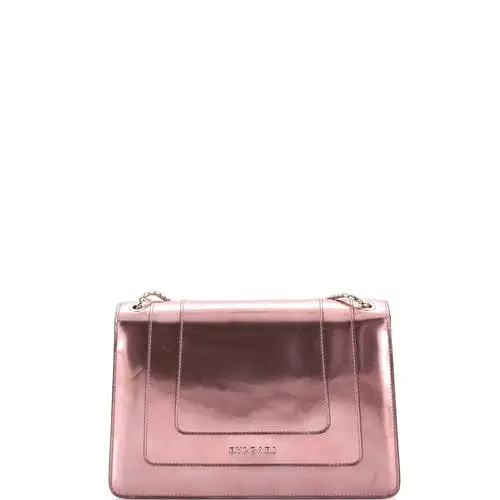 BVLGARI Serpenti Forever Shoulder Bag Metallic Leather Medium