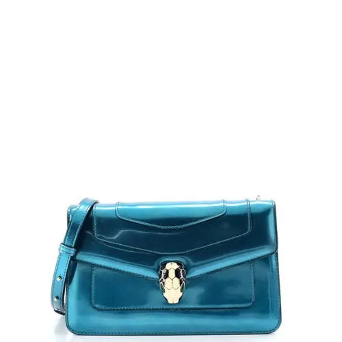 BVLGARI Serpenti Forever Shoulder Bag Metallic Leather Small