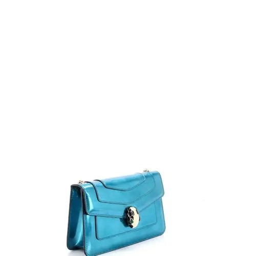 BVLGARI Serpenti Forever Shoulder Bag Metallic Leather Small