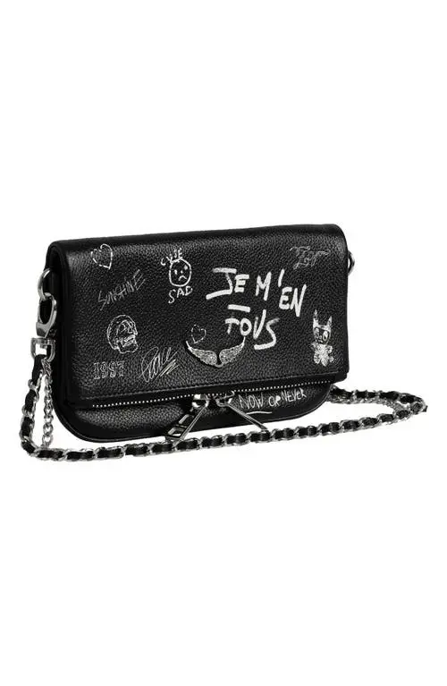 Zadig&Voltaire Rock Nano Arty Tag Leather Crossbody Bag