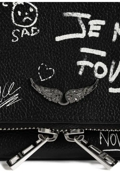 Zadig&Voltaire Rock Nano Arty Tag Leather Crossbody Bag