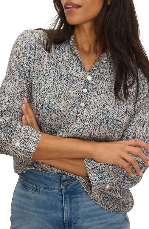 NIC+ZOE Sun Speckle Ruffle Neck Top