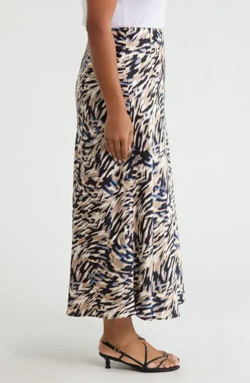 Anne Klein Print Pull-on Bias Flared Skirt