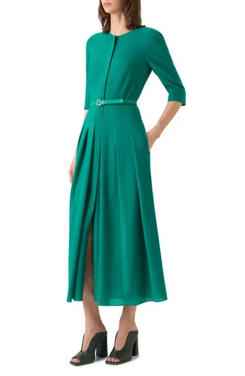 Akris Shelley Belted Wool Dress
