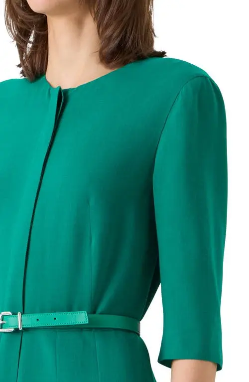 Akris Shelley Belted Wool Dress