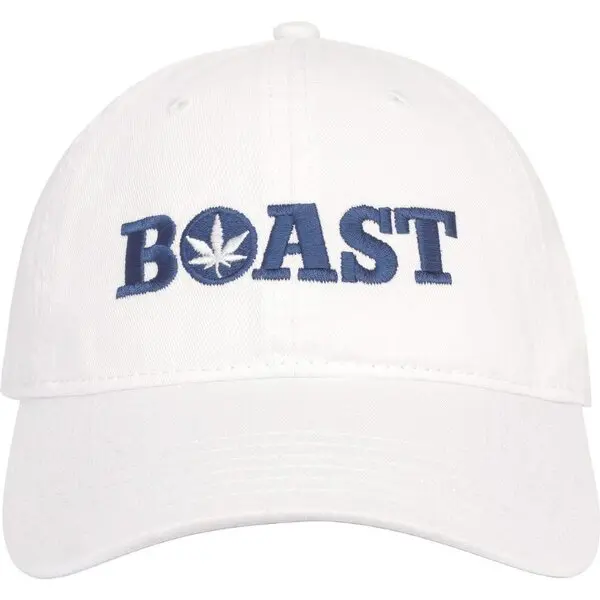 Boast Garment-washed Cotton Baseball Cap - White Navy