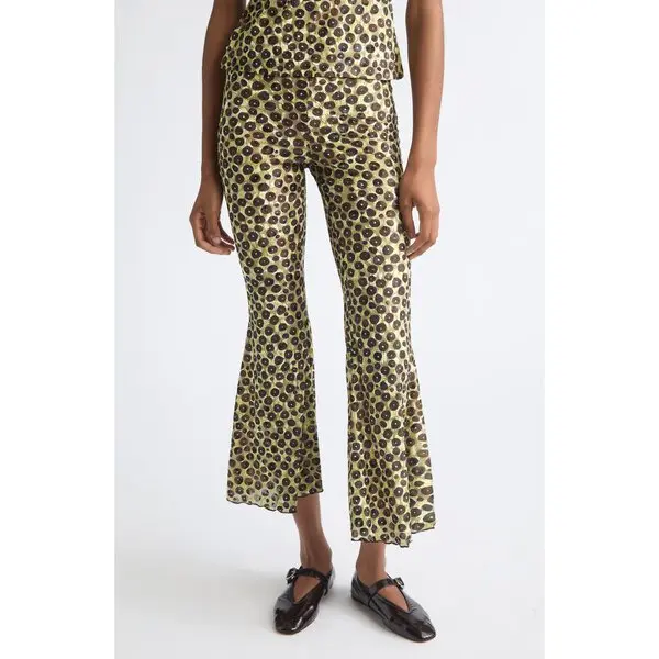 SIEDRES Jeslynn Velvet Devoré Flared Pants - Black Multi