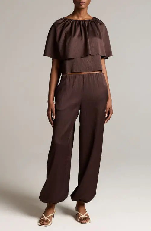 Vince Plissé Drawcord-hem Satin Pants