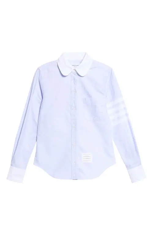 Thom Browne Classic Fit 4-bar Cotton Oxford Button-up Shirt - Light Blue