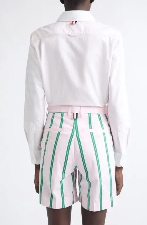 Thom Browne Cotton Oxford Shirt With Peter Pan Collar - Light Pink