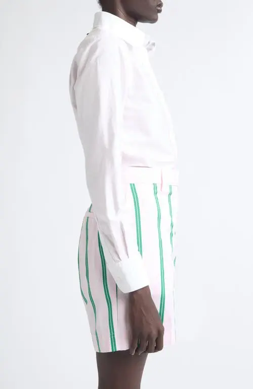 Thom Browne Cotton Oxford Shirt With Peter Pan Collar - Light Pink