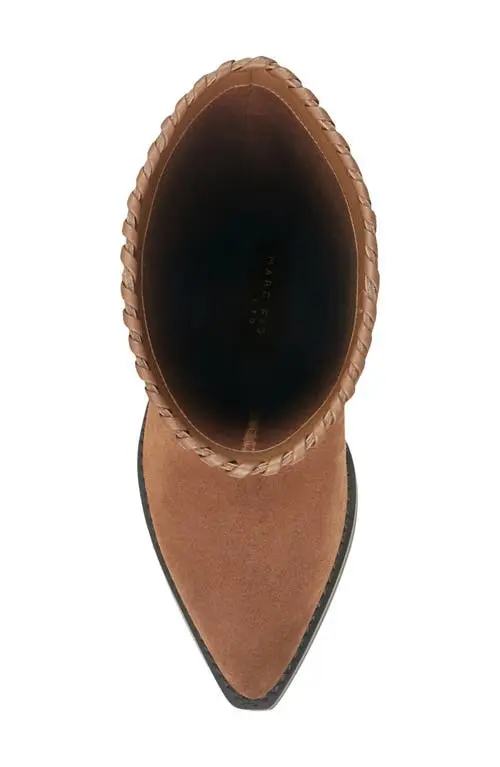 Marc Fisher Ainsley Knee High Suede Boots With Stud Detailing - Medium Natural