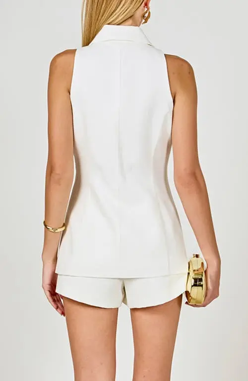 Endless Rose Sleeveless Linen Blend Shirt