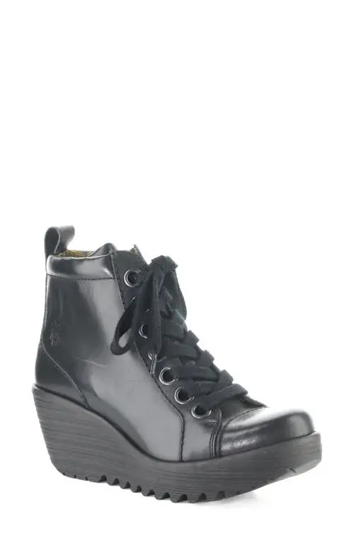 Fly London Lufe Platform Wedge Bootie