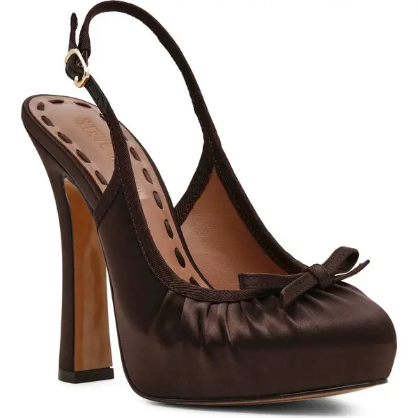 Steve Madden Sofie Satin Bow Platform Slingback Pump