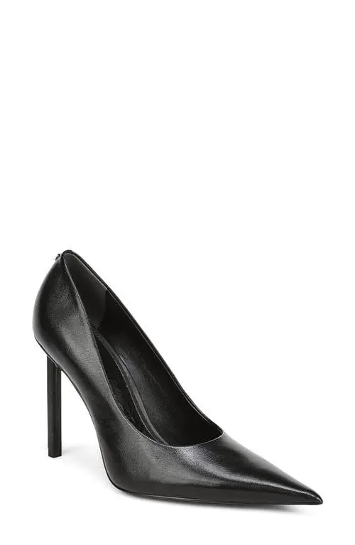 Sam Edelman Talula Pointed Toe Stiletto Pumps - Black Leather