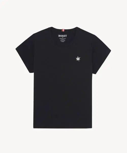 BOAST Pima Cotton T-shirt With Embroidered Logo - Black