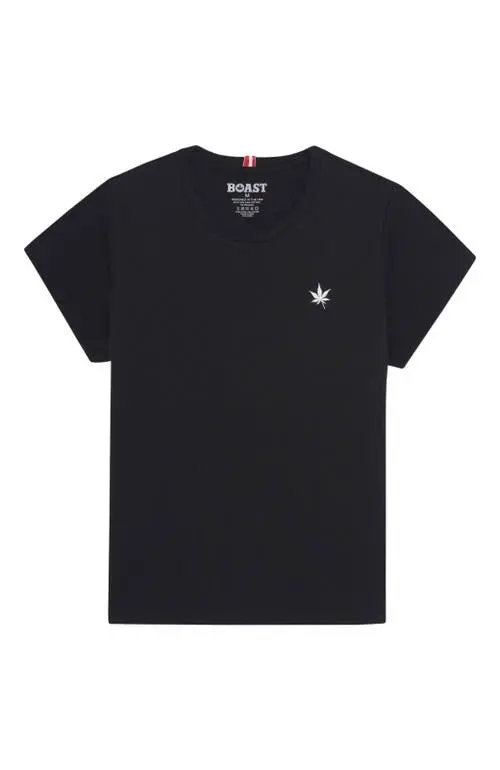 Boast Pima Cotton T-shirt With Embroidered Logo - Black