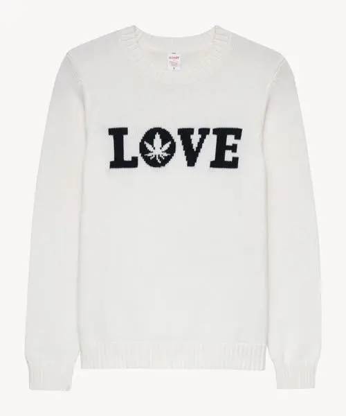 Boast Intarsia "love" Sweater - Ivory