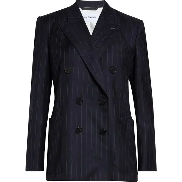 Givenchy Pinstripe Double Breasted Wool Jacket