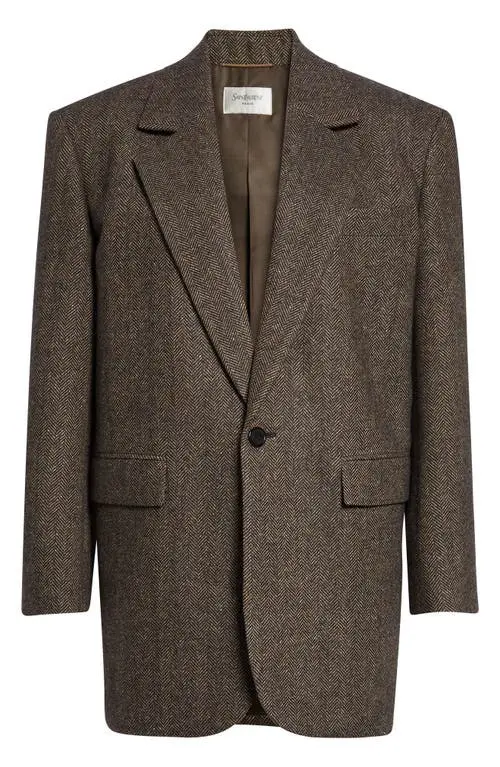 Saint Laurent Wool Herringbone Jacket
