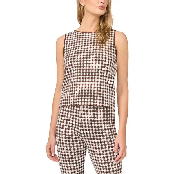 Halogen Gingham Jacquard Sweater Tank