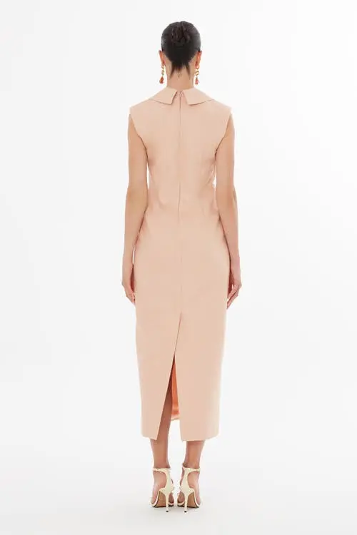 GIZIA Shoulder Padded Maxi Dress