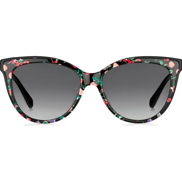 Kate Spade New York Daesha 56mm Cat Eye Sunglasses - Pattern Black/dark Grey Sf
