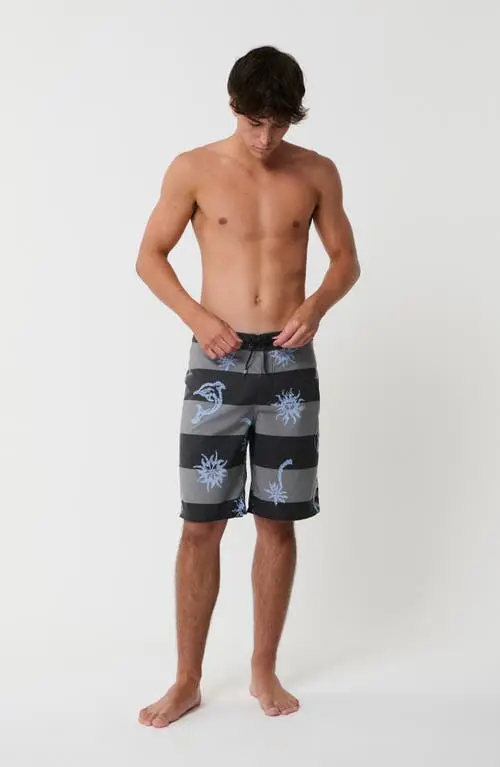 Rip Curl Mirage Disorder Striped Board Shorts - Black