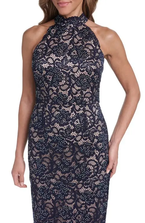 Eliza J Lace Mock Neck Sleeveless Sheath Dress
