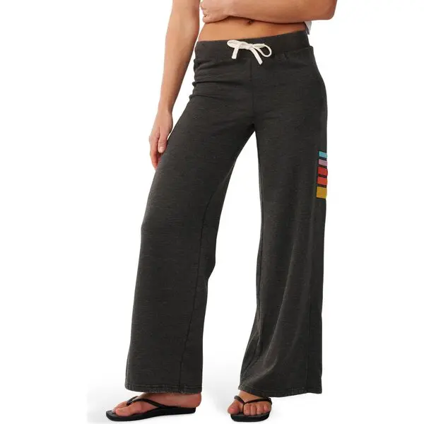 Rip Curl Surf Revival Wide Leg Fleece Pants - Washed Black