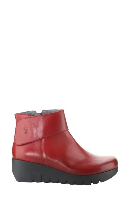 Fly London Platform Wedge Bootie - 001 Red