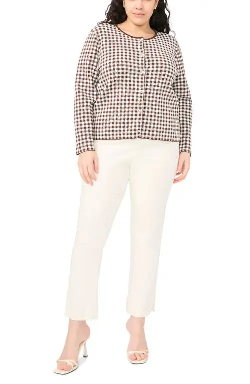 Halogen Gingham Crewneck Cardigan