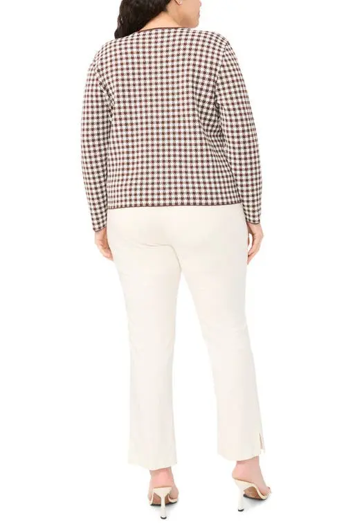 Halogen Gingham Crewneck Cardigan