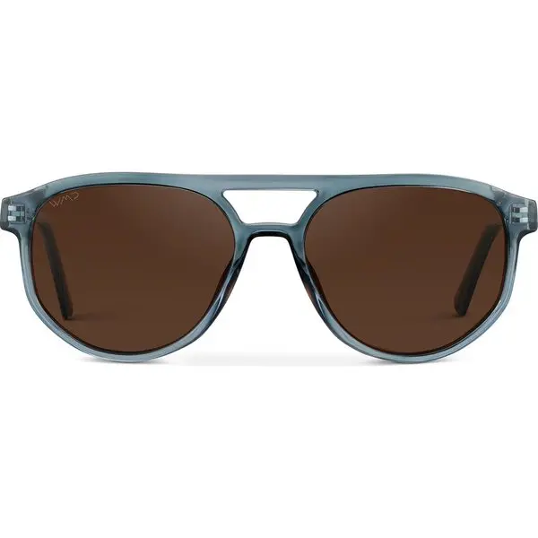 WMP EYEWEAR Hudson Geometric Aviator Sunglasses - Chambray Blue