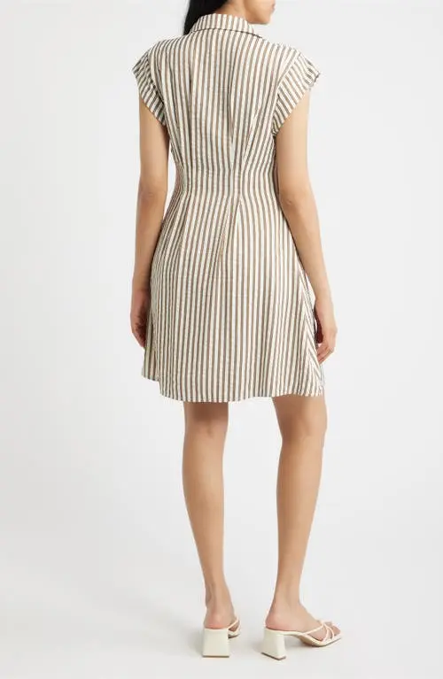 Julia Jordan Striped Button Front Shirtdress