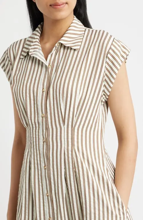 Julia Jordan Striped Button Front Shirtdress