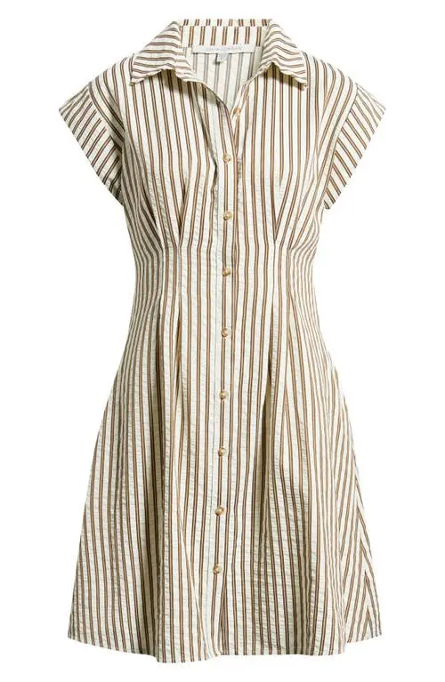 Julia Jordan Striped Button Front Shirtdress