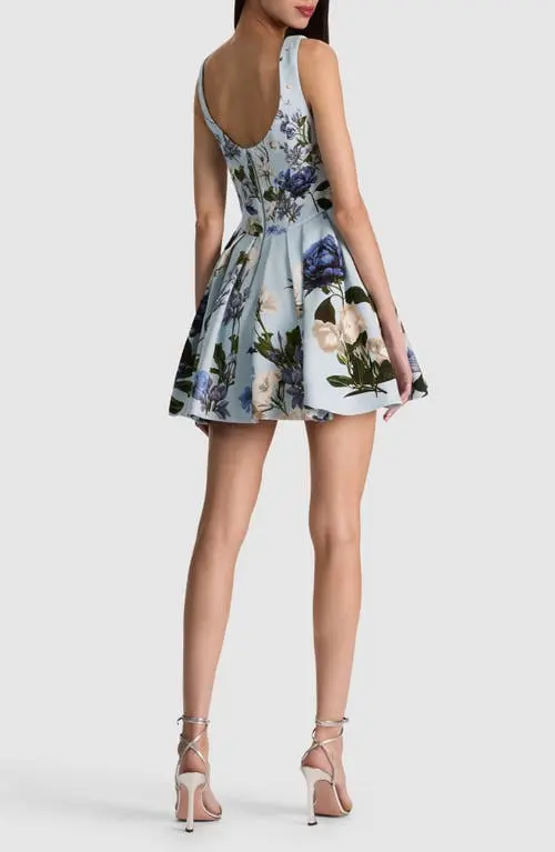 Alice + Olivia Estrella Draped Flare Dress