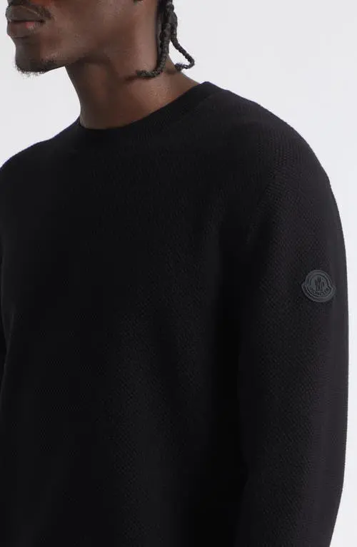 Moncler Cotton Crewneck Sweater - Black